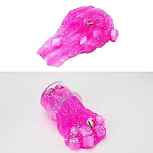 Newest Peach Crunchy Slime, Clear Slime Kit with Glimmer for Girls,Birthday Gifts School Party Favors Toy for Girls and Boys,Super Soft and Non-Sticky Stress Relief Toy(7oz).