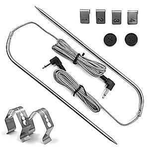 2-Pack Replacement Meat Probes for Masterbuilt Gravity Series 560/800/1050XL Digital Charcoal Grill & Smoker with 4 Numbered Tags, 2 Grommets, 2 Probe Clips by Meatender