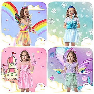 LIMIROLER Princess Dress Up Clothes for Little Girls Princess Role Play Costume Gift Set 25 Pcs Pretend Toys Kit for Toddlers Girls Aged 3-6 Years Old