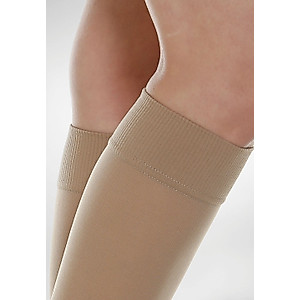RELAXSAN Basic 950A (2 Pairs - Skin 4/XL) - open-toe firm support knee high socks 20-30 mmHg, 100% Made in Italy