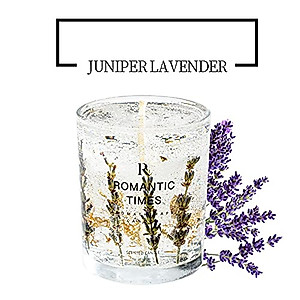 Romantic Times Jelly Scented Candles Real Flower Essential Oil Incense Candle Soothing Fragrance Cup 7.4 Oz Burning 50 Hours Floral Decorative (Velvet Rose)