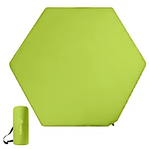 Minnebaby Hexagon Playpen Mat Compatible with Summer Pop 'N Play Playard & Regalo Play Yard, Self Inflating Playard Pad, Comfortable and Portable Playmat with Carrying Bag - Green