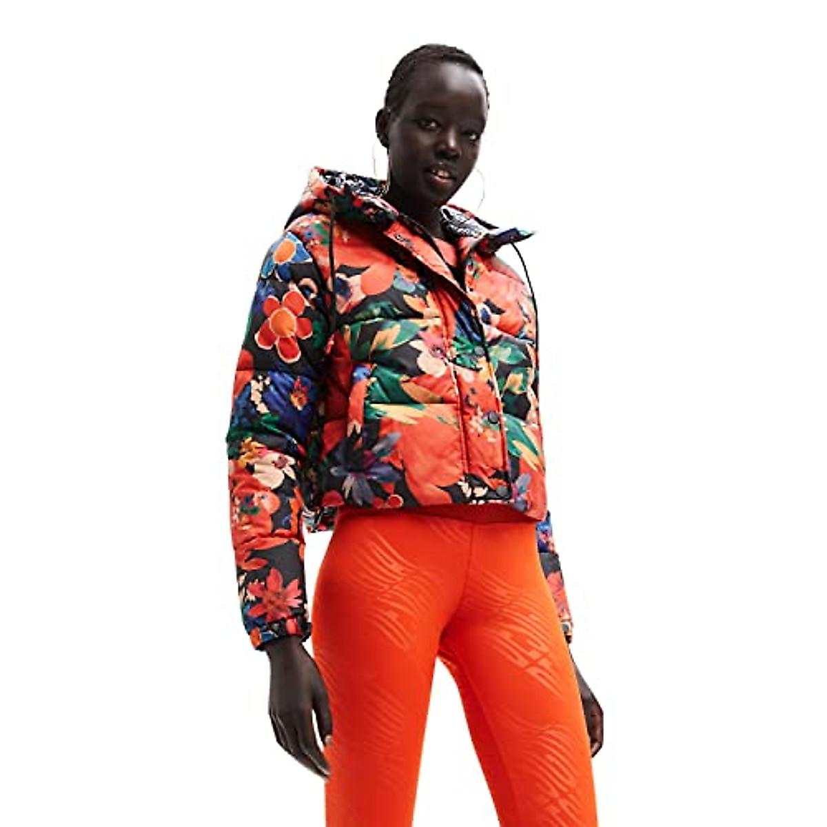 Desigual Women's Padded Short Overcoat, Material Finishes, XS