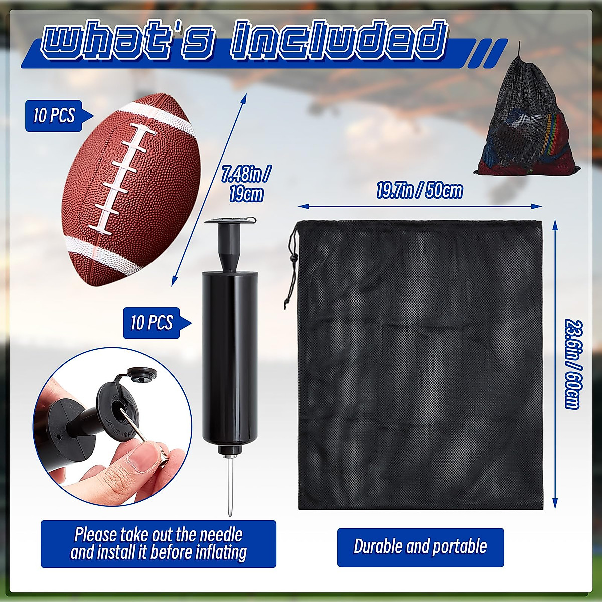 Meooeck 20 Player Flag Football Set Training Equipment Include Flag Football Jersey, Football, Belt, Flag, Cone