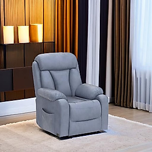 DAZONE Power Recliner Chair, Lift Chair Recliners for Elderly Modern Power Lift Chair Overstuffed Electric Recliner Chair Theater Reclining Chair Lazyboy Recliner Chair for Living Room Bedroom Grey