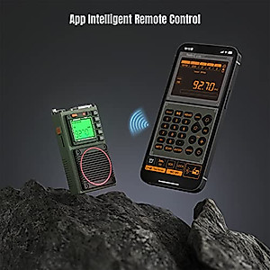 Raddy RF75A APP Control Shortwave Radio, Portable AM/FM/VHF/SW/WB Receiver with Bluetooth, Pocket Radio Rechargeable w/ 9.85 Ft Wire Antenna