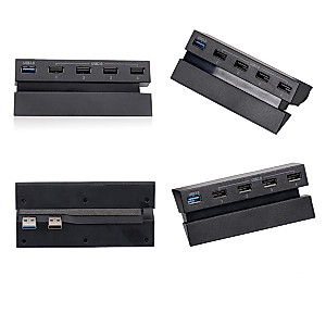 LinaLife PS4 USB Hub 3.0-5-Port USB 3.0 & 2.0 Extension Adapter for PlayStation 4 ps4 Not for PS4 Slim, PS4 PRO Edition Gaming Console