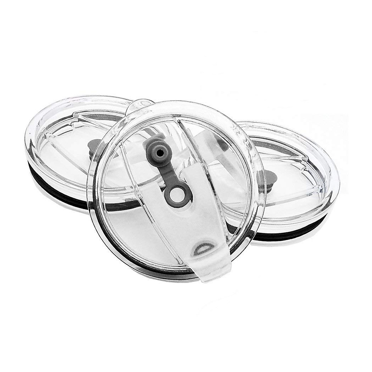 3 Packs Lids for 20oz Tumblers, CNYMANY Spill-proof Splash Resistant Straw-friendly Cover for Old Style Rtic, Ozark Trail 20 oz. Cups - Gray