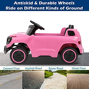 VALUE BOX Electric remote control Truck, Kids Toddler Ride On Cars 6V Battery Motorized Vehicles Children's Best Toy Car Safe with 3 Speeds, music, seat belts, LED lights and realistic Horns (Pink)…