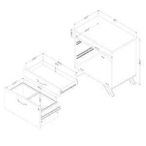 South Shore Helsy 2-Drawer File Cabinet, Lateral, Soft Elm and White