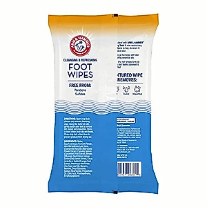 Arm and Hammer Foot Wipes, Cleansing & Refreshing Quick-Dry Wipes, Odor Remover Textured Foot Wipes, Smelly Feet to Fresh Feet Foot Wipe, Feet Wipes Dry Skin, 1 pouch (30 wipes)