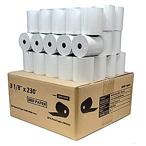 (55 GSM Solid Tube Core) DropShip 3 1 8 x 230 thermal paper (50 Rolls - 1 Case) bpa free - thermal printer paper ct-s801 - BuyRegisterRolls