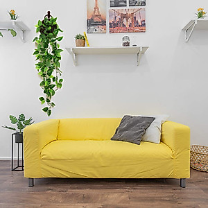 ANZOME Artificial Hanging Plants, 3.5ft Ivy Vine Fake Leaves Green Chain for Indoor Outdoor Wall Home Room Garden Wedding Garland Decoration(Basket Included)