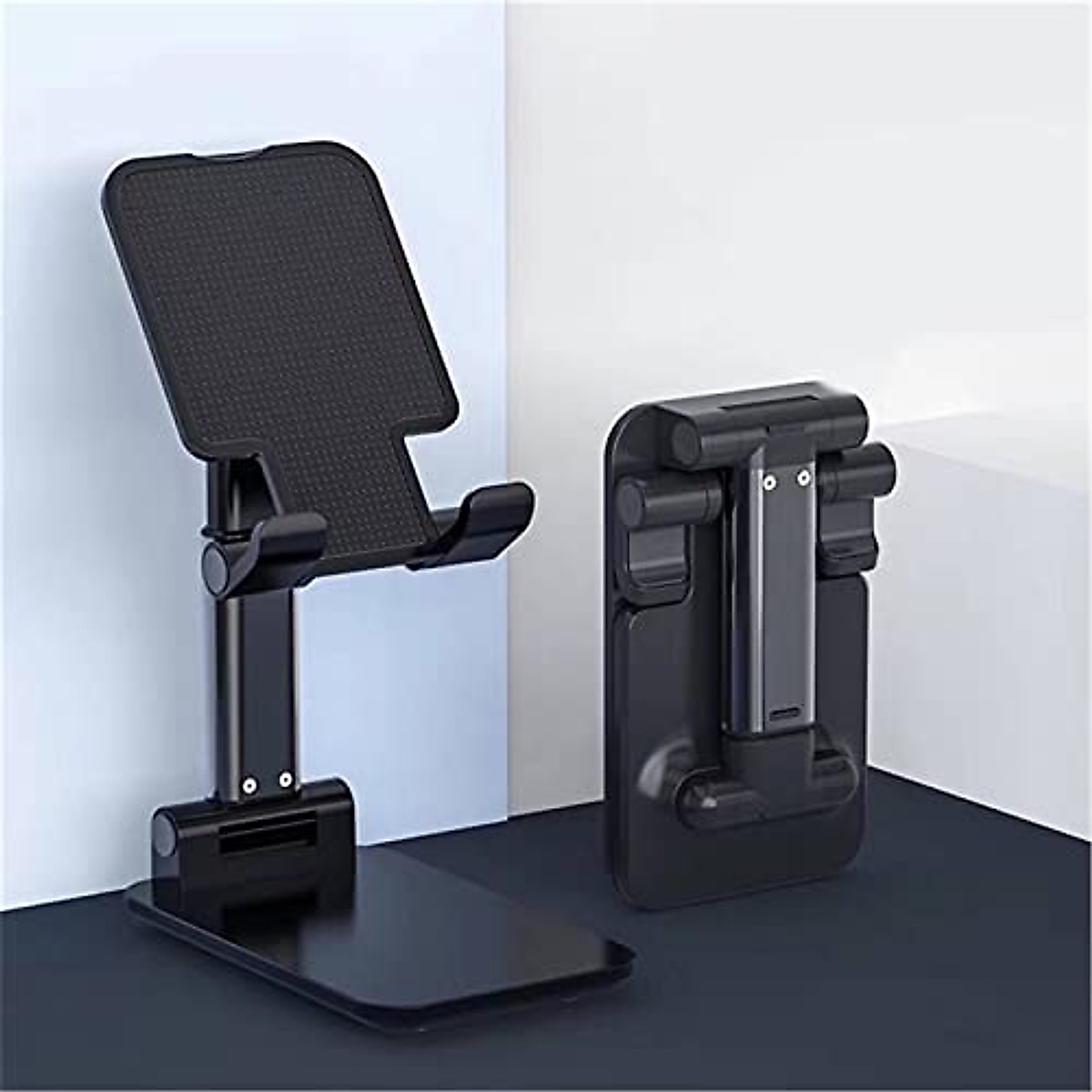 USStarStore Adjustable Cell Phone Stand for Desk, Angle Height Adjustable Cell Phone Stand for Desk, Case Friendly Phone Holder Stand for Desk (Black 7 oz)