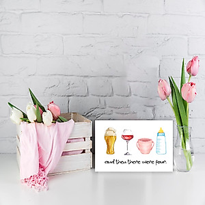 VvOoOvV Funny s for Boys Girls, Cute New Baby Card for New Mom Dad, Cute Baby Birthday Card for Friend, And Then There Were Four Card