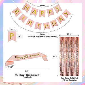 30 Flirty And Thriving Balloons Thirty Flirty And Thriving Decorations For Her 30 Balloons For Women Rose Gold Flirty Thirty Birthday Decorations Dirty Happy 30th Birthday Decorations Banners