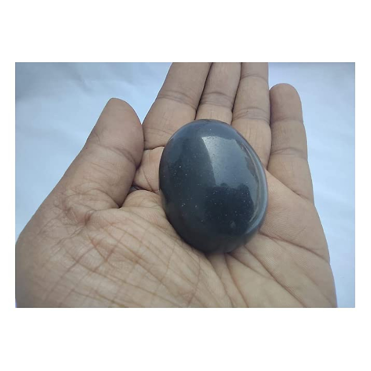 SynSpiritStore Original Shaligram/Shalagram Shila Stone (Approx. 6~9 cm) for Lord Vishnu Pooja and Tulsi Pooja, Nepal Gandaki River Stone