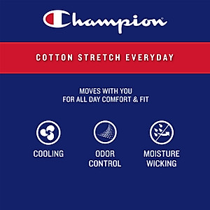 Champion Men's Boxer Briefs, Every Day Comfort Stretch Cotton Moisture-Wicking Underwear, Multi-Pack, Black/Black/Oxford Grey Heather-3 Pack, Large