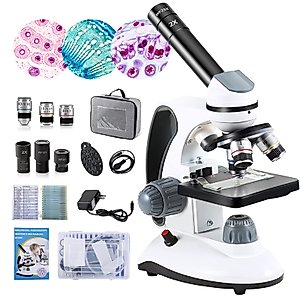 Crspexil 40X-2000X Microscopes for Kids Students Adults, with Microscope Prepared Slides 30p, Microscope Accessories, Phone Adapter, Microscopes for School Laboratory Home Education