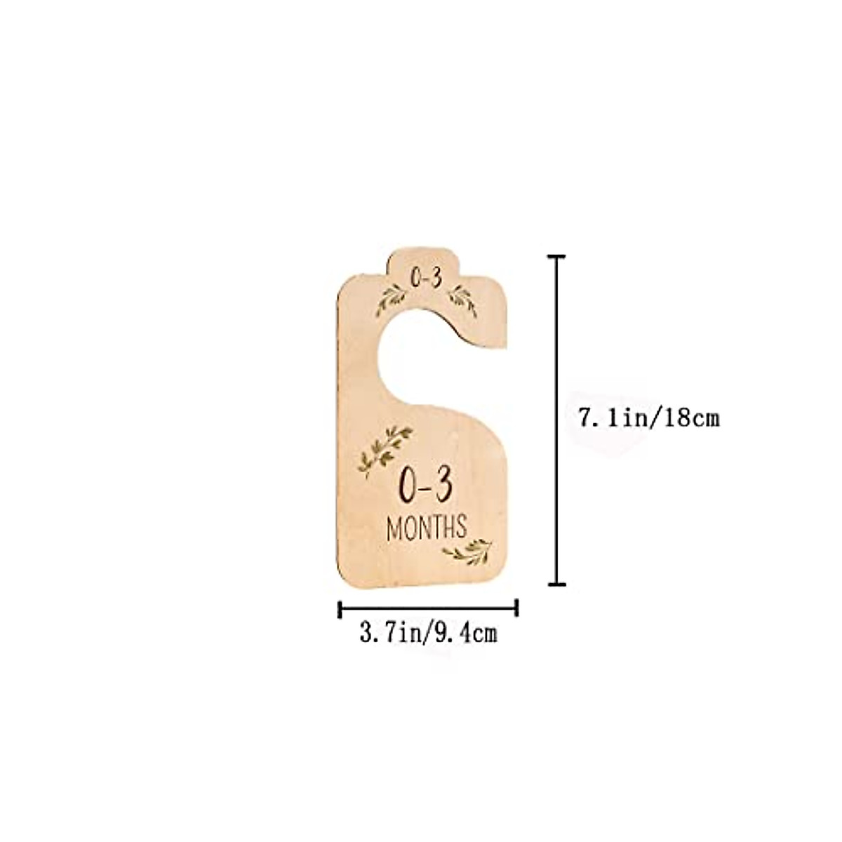 TOBETOPTOOLER 8 Pcs Baby Closet Dividers Nursery Baby Closet Hanger Organizer Wood Double Sided Baby Clothes Dividers from Newborn to 24 Months (Burlywood)