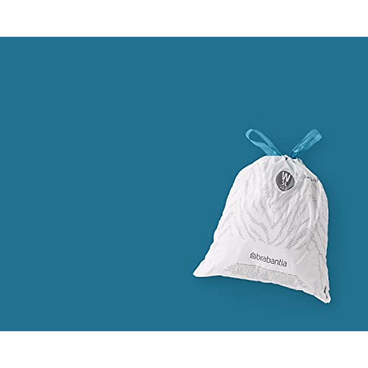 Brabantia PerfectFit Trash Bags (Size W/1.3 Gal) Thick Plastic Trash Can Liners with Drawstring Handles (40 Bags)