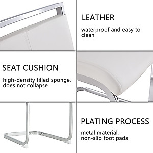 FURNITO Dining Table Set for 6,Modern Rectangle White Dining Table with PU Dining Chairs 6,Ideal for Home,Kitchen Dining Room,Kitchen Table and Chairs for 6