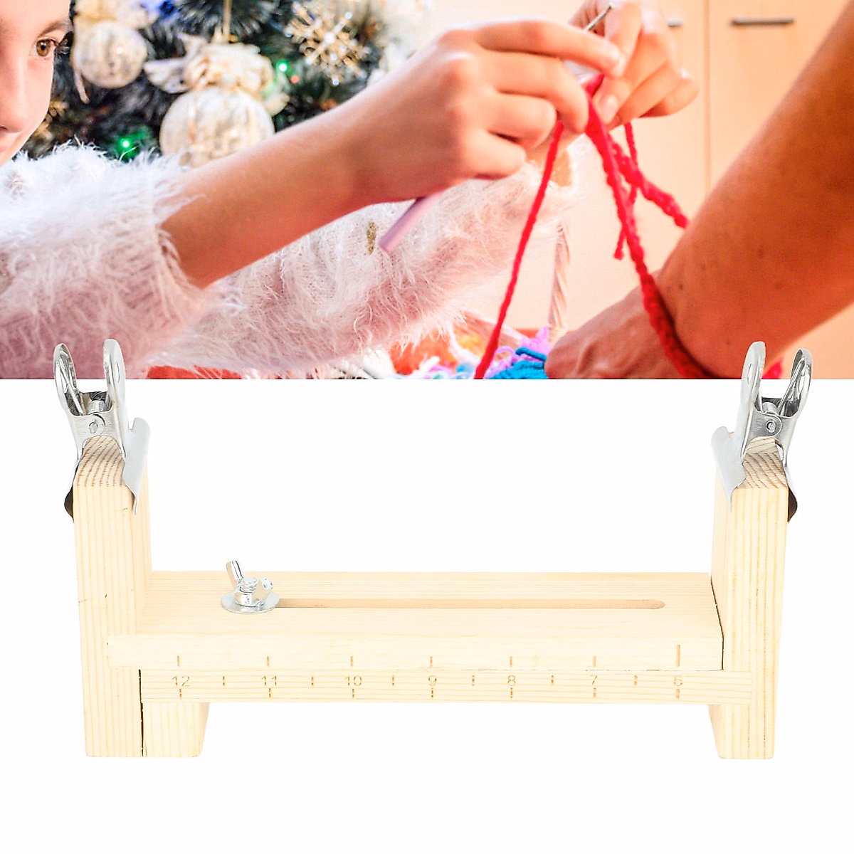 Zerodis Bracelet Making Jig, Adjust Wood Hand Rope Making Tool DIY Craft Braiding Tool with Scale Braide Fixing Frame Plate for Home