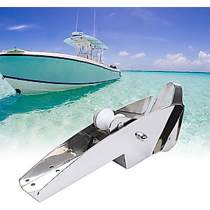 ISURE MARINE AISI 316 Stainless Steel Hinged Self-Launching Bow Anchor Roller with pivoting Dual-Roller 23'' for Marine Yacht Docking Accessories