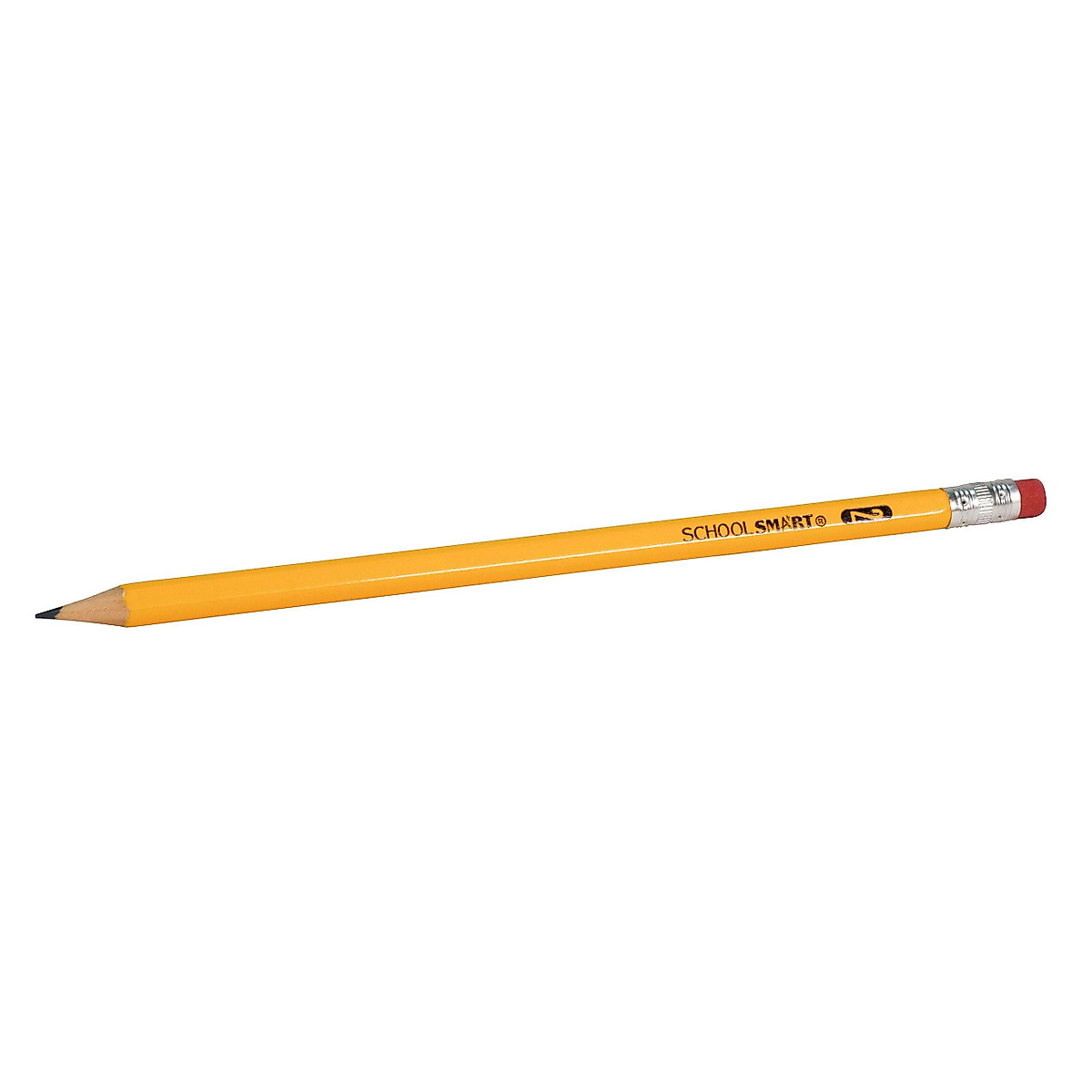 School Smart Number 2 Pre-Sharpened Pencils, Latex-Free Eraser, Pack of 12