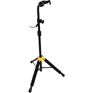 Hercules Stands GS414B PLUS Single Guitar Stand with Auto Grip System and Free HA700 Strap/Headphone Hook