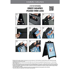 M&T Displays Street SignPro with Lens Protective Cover, 24x36 Inch Poster Black Double Sided Sandwich Board Folding A-Frame Sidewalk Curb Sign Portable Menu Display for Restaurant Cafe (3 pack)