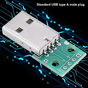 Akozon USB Type A to DIP Adapter Board, 4 Pins, Standard USB