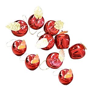 Amosfun 48pcs Mini Hanging Ornaments Xmas Tree Hanging Ornament Mini Hanging Apple Ornaments Red Decorations Wedding Tree Decor Mini Christmas Apples Fruit Decor Pendant Christmas Tree