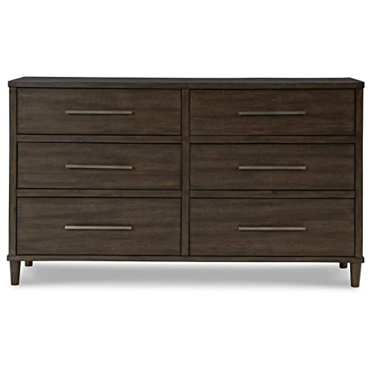 Signature Design by Ashley Wittland Mid-Century Modern 6 Drawer Dresser, Dark Brown