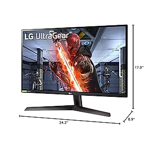 LG 27GN800-B 27 Inch Ultragear QHD (2560 x 1440) IPS Gaming Monitor with IPS 1ms (GtG) Response Time / 144Hz Refresh Rate and NVIDIA G-SYNC Compatible with AMD FreeSync Premium - Black (Renewed)