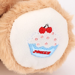 Hopearl Adorable Happy Birthday Teddy Bear with Glowing Cupcake Musical Stuffed Animal Bear Singing and Shaking Plush Toy Interactive Animated Kids Gifts, Brown, 15’’