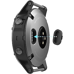 TOKERSE 10 Pack Dust Plug Compatible with Garmin Fenix 8 7 7S 7X 6 6S 6X Pro 5 5S 5X Plus/Vivoactive 3/4/Venu Sq/Forerunner 245/935 Silicone Charger Port Protector Anti Dust Plugs Caps Cover - Black