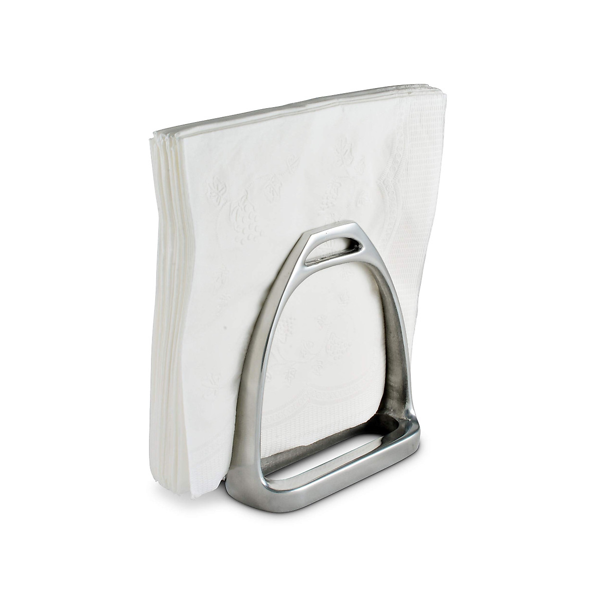 Arthur Court Horse Stirrup Equestrian Paper Napkin Holder for Kitchen Countertops, Dinner Tables, Picnic Tables - Outdoor Use, Organization for Multiple Sizes - Durable Metal 5 inch Tall