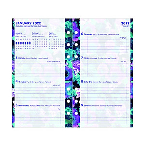 Filofax Personal Illustrated Floral Week on 2 Pages 2022 Diary Pack