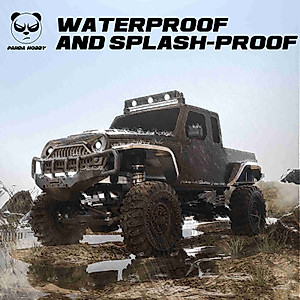 PANDA HOBBY RC Rock Crawler 4x4,RC Crawler 1/18 4WD Off Road RC Cars,RTR Remote Control Car for Adults,1:18 Scale RC Truck Cruiser Vehicle,Waterproof All Terrains Hobby RC Model Car,Tetra18 X1T,Black