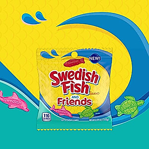 SWEDISH FISH and Friends Soft & Chewy Candy, 12-3.59 oz Bags
