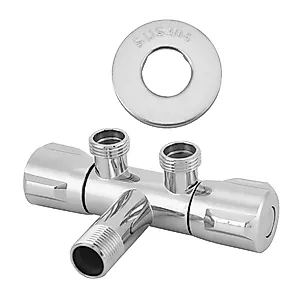 Copper Double Switch Outlet Angle Valve Toilet Bidet Shower Faucet, Two Outlet Angle Valve Dual Control Valve for Toilet Spray with Shut Off Valves Bathroom Accessories Replacement