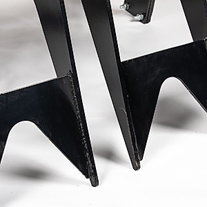 Titan Attachments Dual Adjustable 60"-72" Bolt-on Grapple Attachment, Skid Steer or Tractor Bucket Attachment, 1/2" Thick Grapple Teeth, Dual 3,000 PSI Cylinder, Centers on Bucket