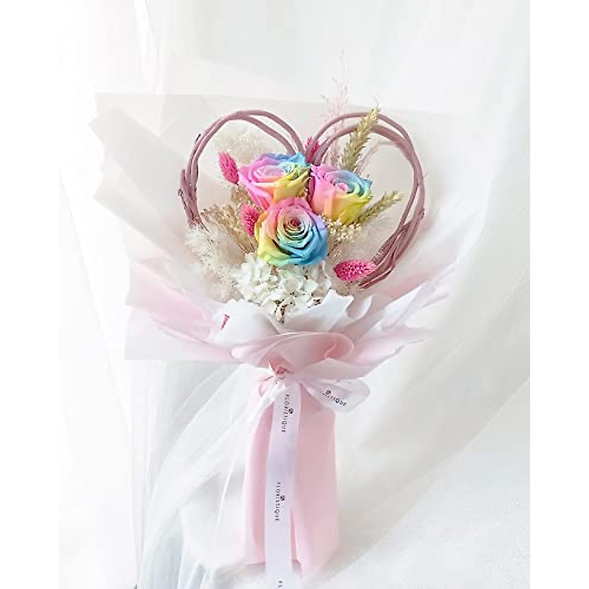 LWFyyds Waterproof Flower Solid Color Translucent Wrapping Paper Bouquet Gift Packaging Korea Flower Shop Supplies, 40 Sheets (White)