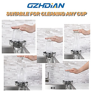 Stainless Steel Glass Rinser, With 360° Rotating Sink Bottle Washer, For Glass Rinser for Kitchen Sink, Kitchen Sink Accessories, Metal Cup Washer, Brushed Stainless…