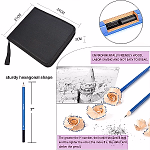 AITUSHA 36-Piece Professional Sketch Pencil Set with 50-Page Drawing Pad: Perfect Art Supplies for Artists, Beginners, Adults, and Teens