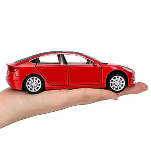 Toy Car 1/32 Model 3 Metal Die Casting Pull Back Car for 3 4 5 6 7 Year Old boy Toy with Sound and Light,Red