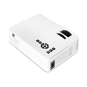 GAOHAILONG Multimedia Mini Projector (Support USB/SD/HDMI/IR) Game Consoles 1000 lumens Portable high-Definition LED Projector not Support Connect wirelessly, White