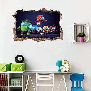 Among US Wall Stickers Game Cartoon Wall Decor PVC for Kids Bedroom Boys 15.4X22.6 inch