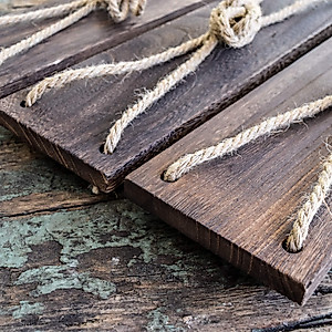 Boho Wall Hanging Shelf - Wood Hanging Shelves for Wall - Farmhouse Rope Shelves for Bedroom Living Room Bathroom - Rustic Wood Shelves - Hanging Plant Shelf - Triangle Floating Shelf (Triangle Mount)